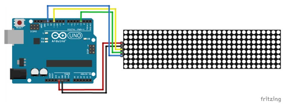 MAX7219 LED Matrix Display Arduino Tutorial (4 Examples)
