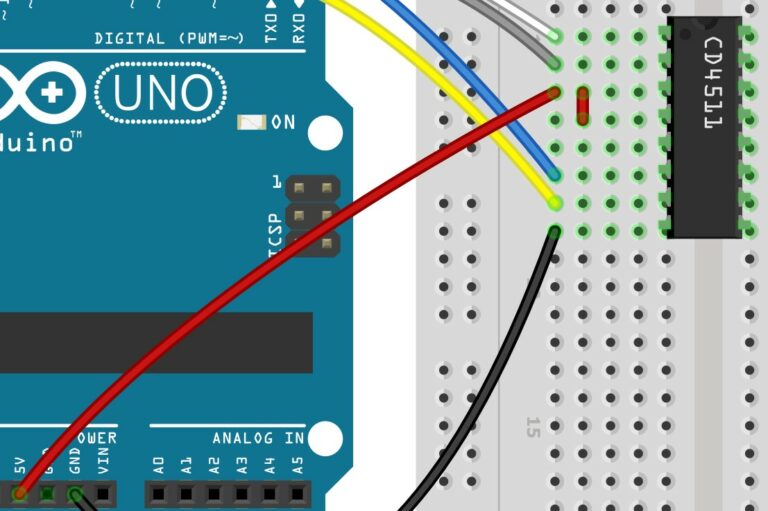 Arduino UNO And 7-segment Driver IC CD4511 - Makerguides.com