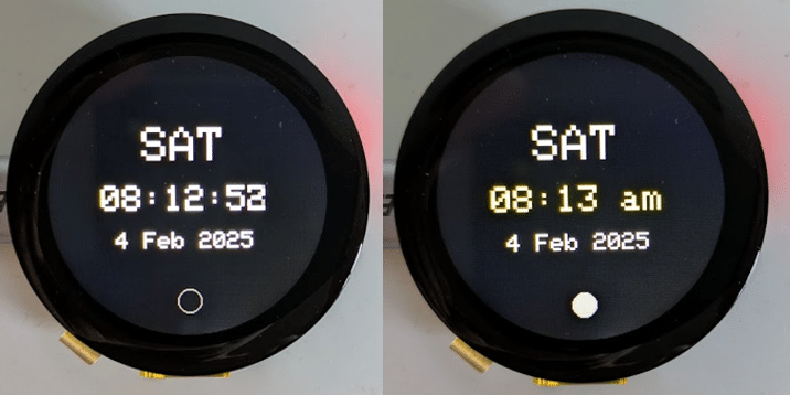 Digital Clock on CrowPanel 1.28" Round Display