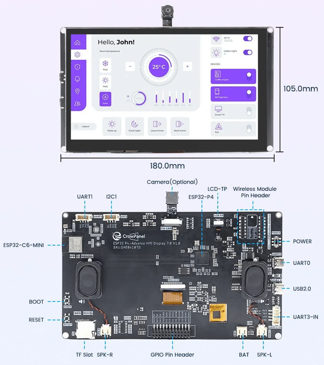 CrowPanel Advance 7“ ESP32-P4 Display